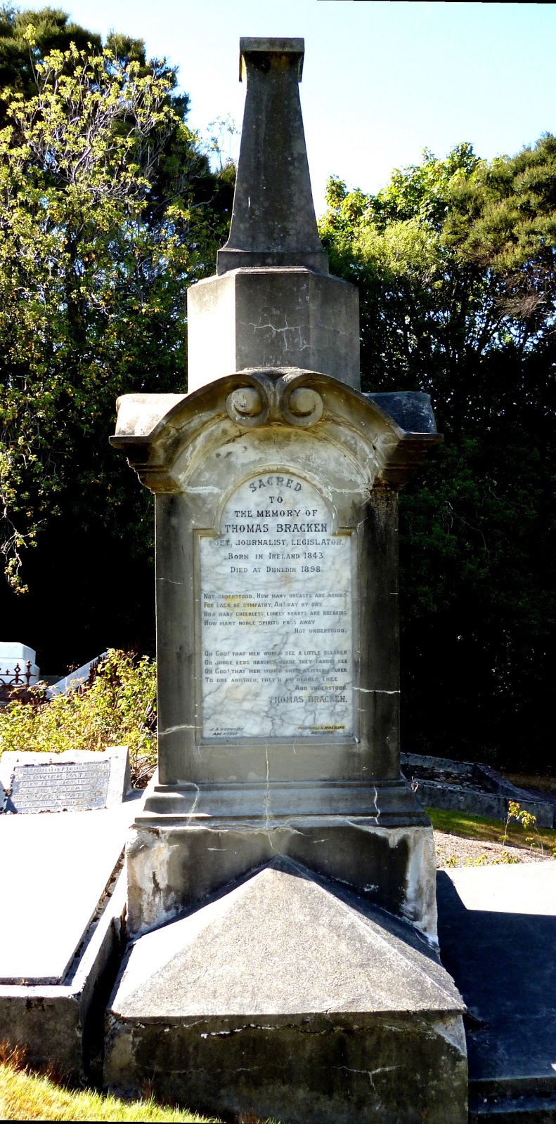 Dr Tony Shaw: Thomas Bracken in Dunedin, New Zealand