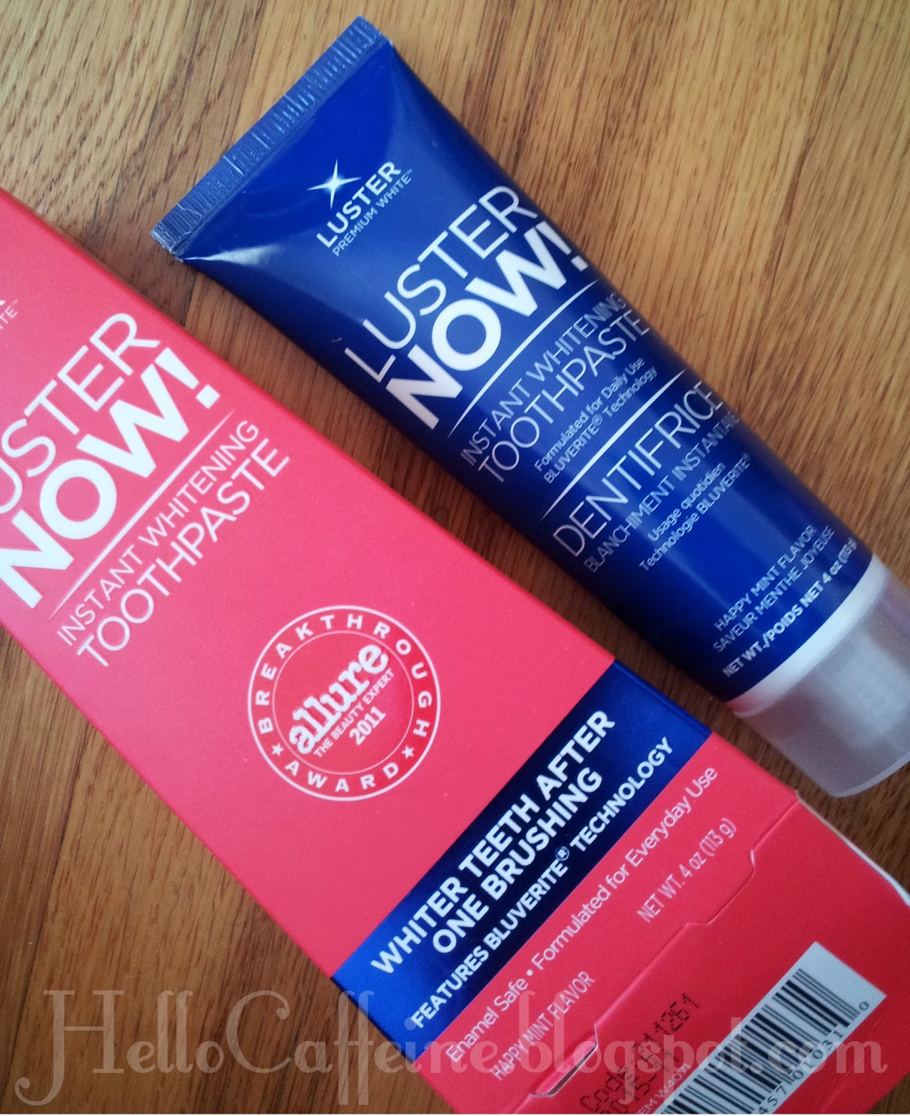HelloCaffeine: Influenster: Luster NOW! Instant Whitening Toothpaste Review