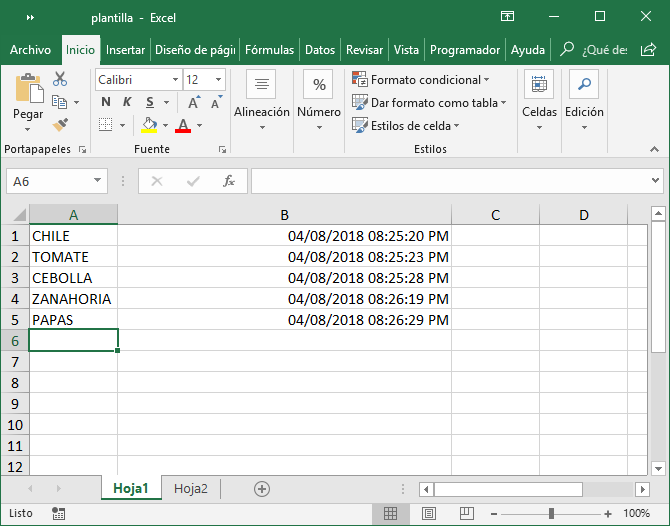 DESENLACE VIRTUAL: EXCEL COLOCAR FECHA Y HORA EN UNA CELDA AL ESCRIBIR