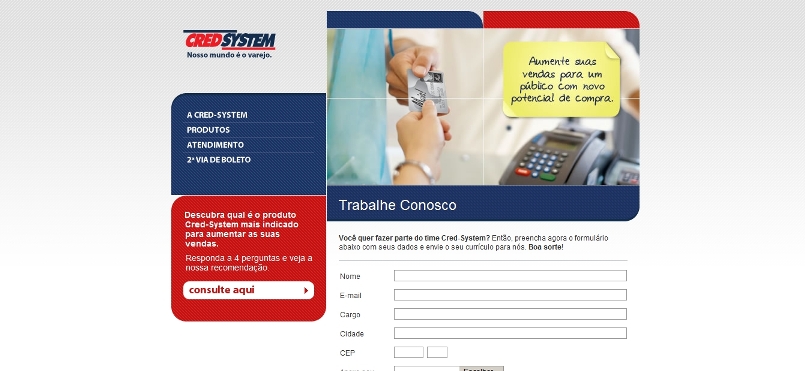 TRABALHE CONOSCO - CRED SYSTEM - VAGAS DE EMPREGO - CADASTRO GRATUITO ...