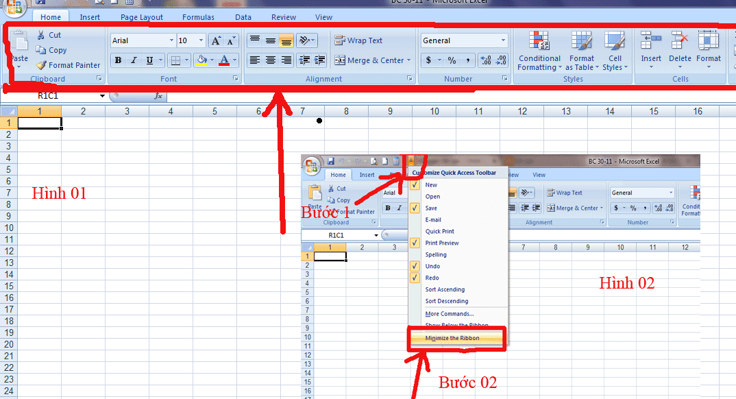 Cách mở thanh Menu excel trong office 2007 - Mr Lân