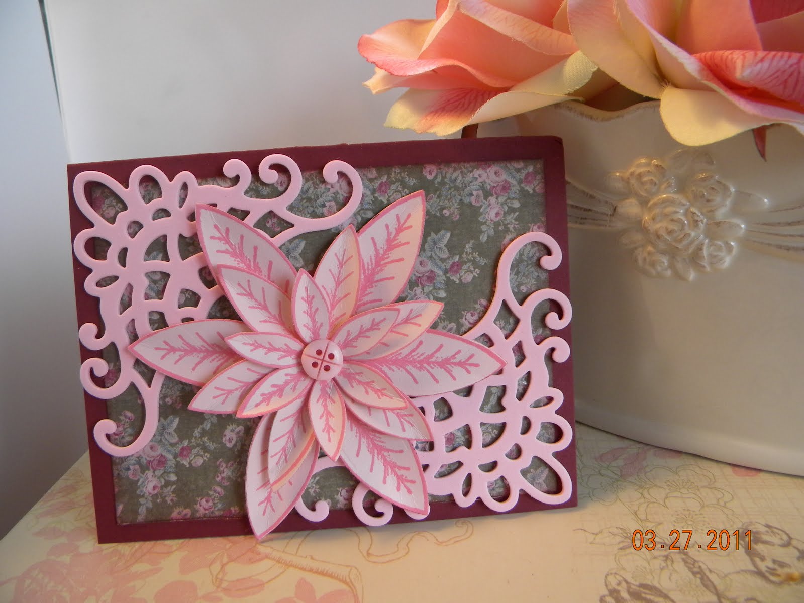 Whimsical Paper Elegance: Foam Accent Card