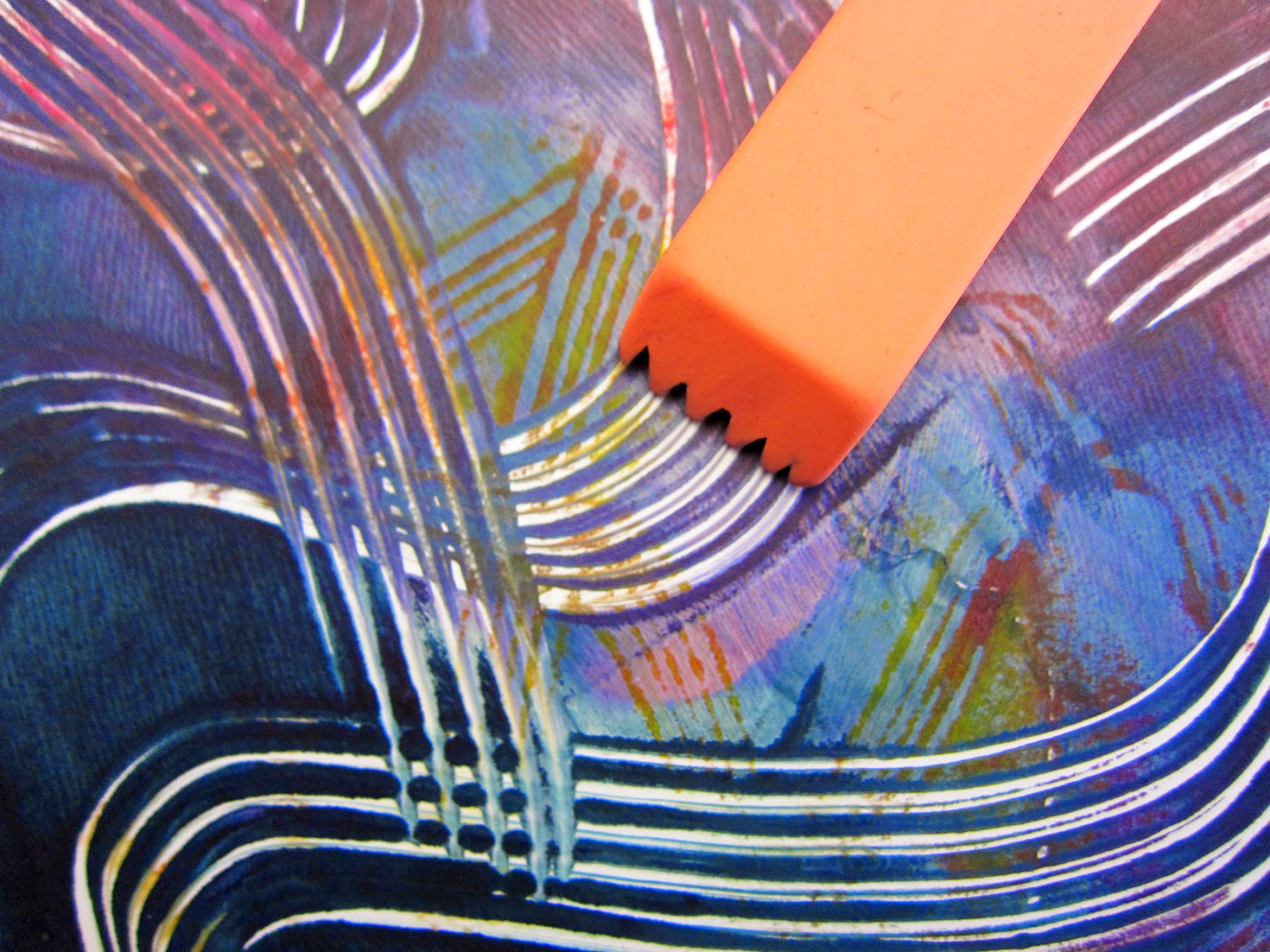 Gelli Printing with DIY Combs - Aqr Arts