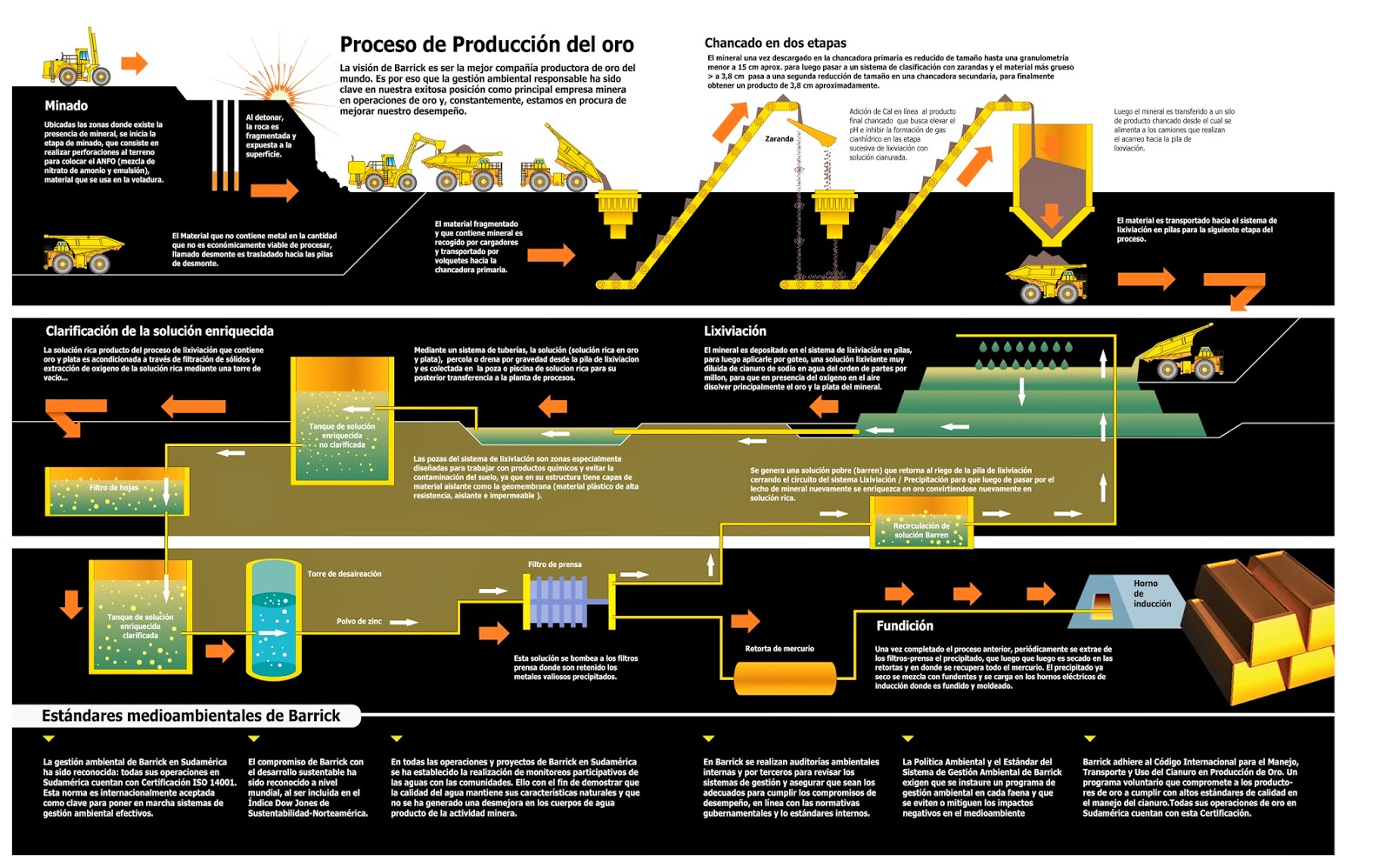 Barras de Oro: Infografías sobre el Proceso de Producción del Oro