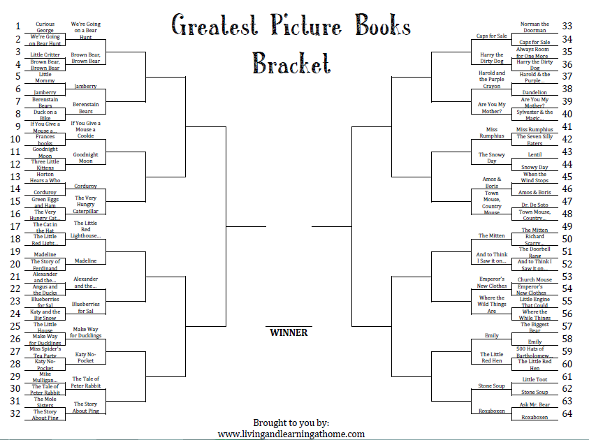 Living and Learning at Home: Greatest Picture Book Bracket - Round 2