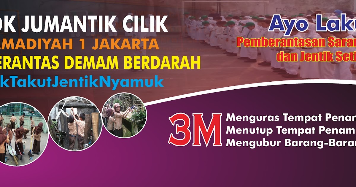 Desain Banner Penyuluhan Puskesmas (Jumantik) - SD Muhammadiyah 1 Jakarta