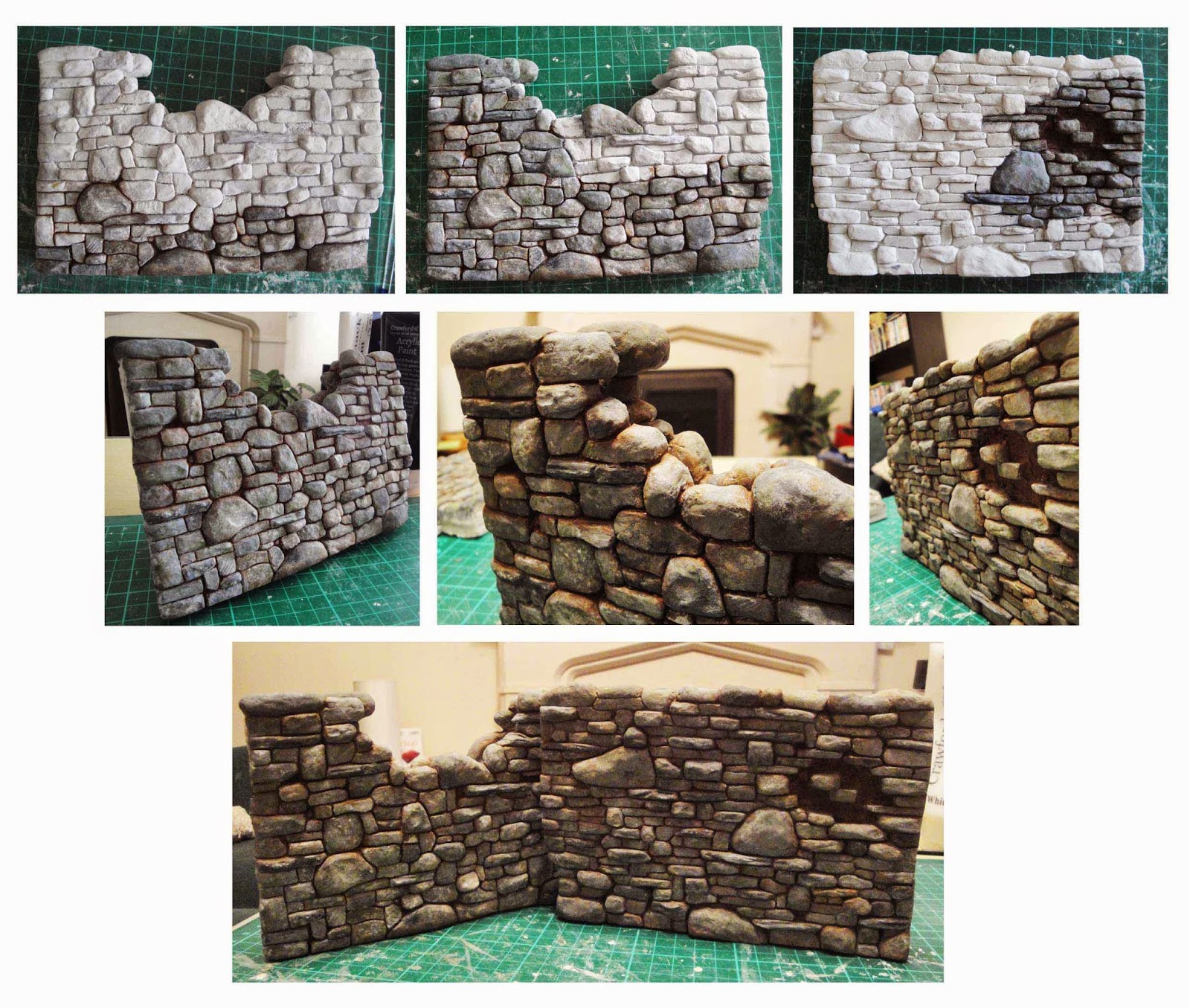 Jenny's World of Model Making: Painting the Pillars and Walls