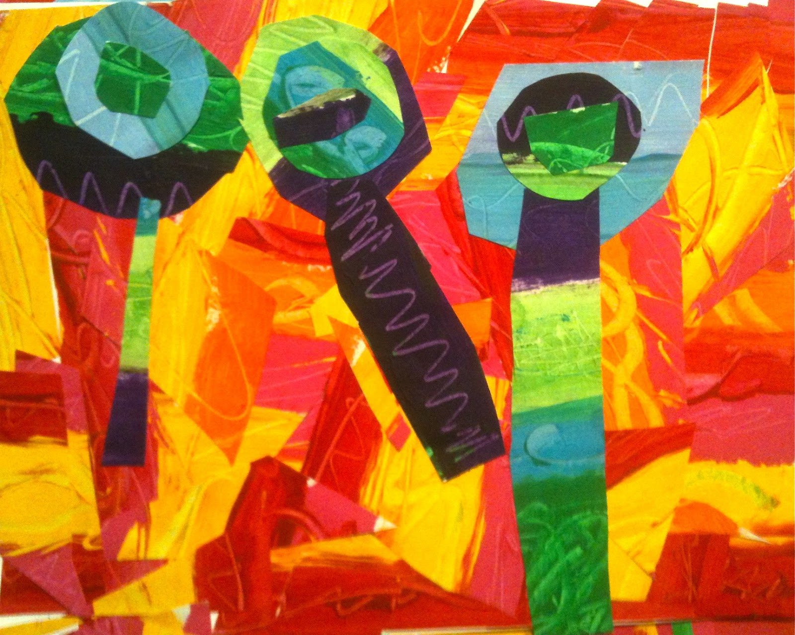 Kids Art Market: Warm and Cool color collages with Hundertwasser
