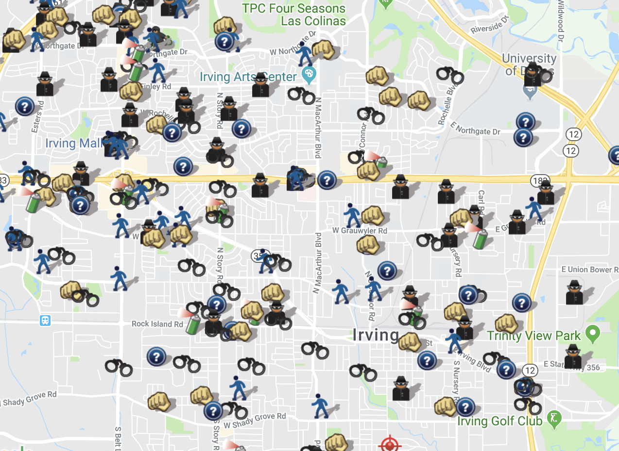 SpotCrime - The Public's Crime Map: Open crime data in Irving, Texas ...