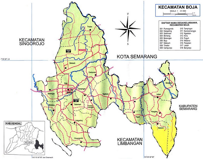 Peta kecamatan Kendal, Kabupaten kendal - Smeksas