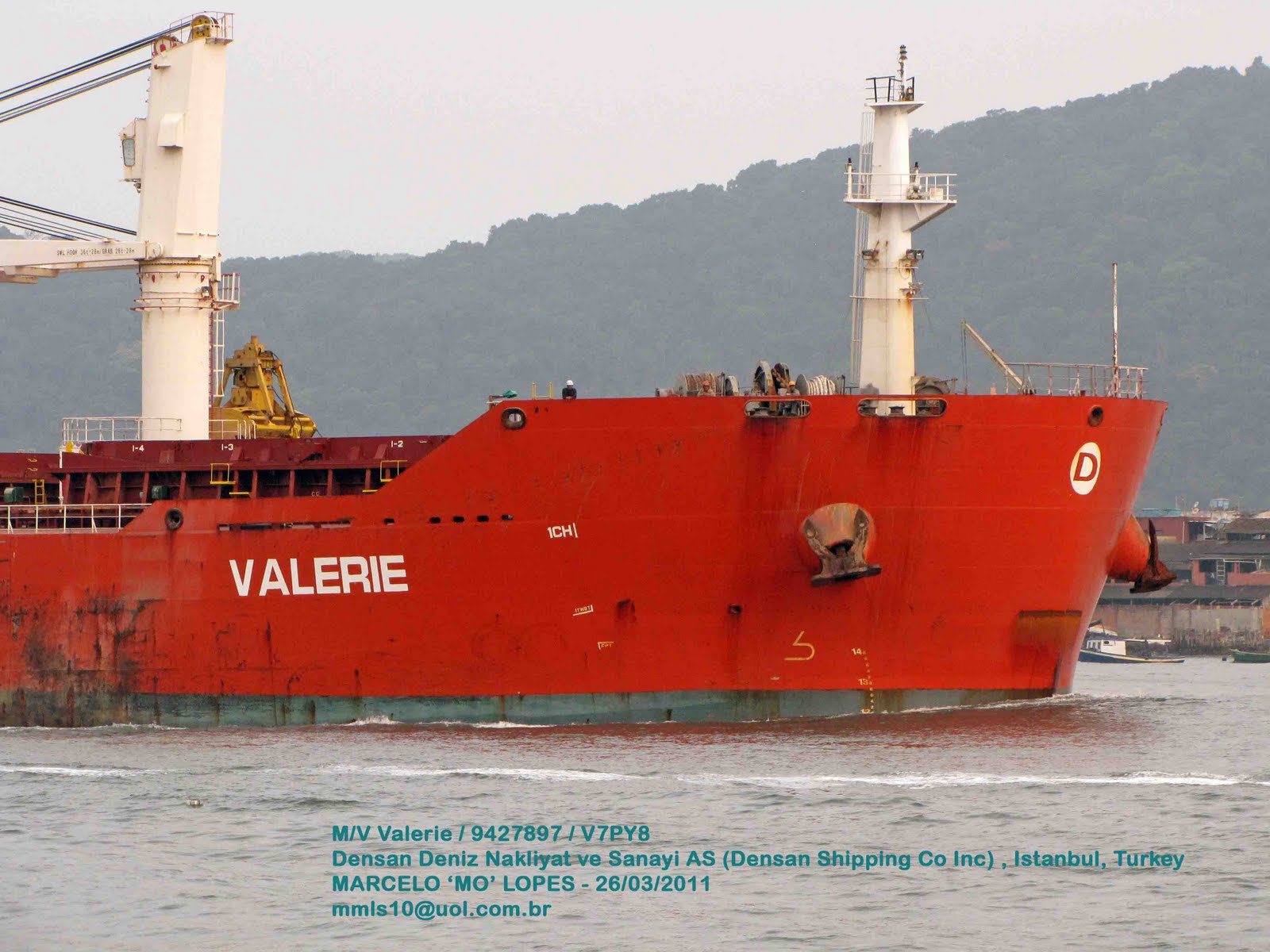 Santos Shiplovers: M/V Valerie / V7PY8 - Em primeira escala em Santos