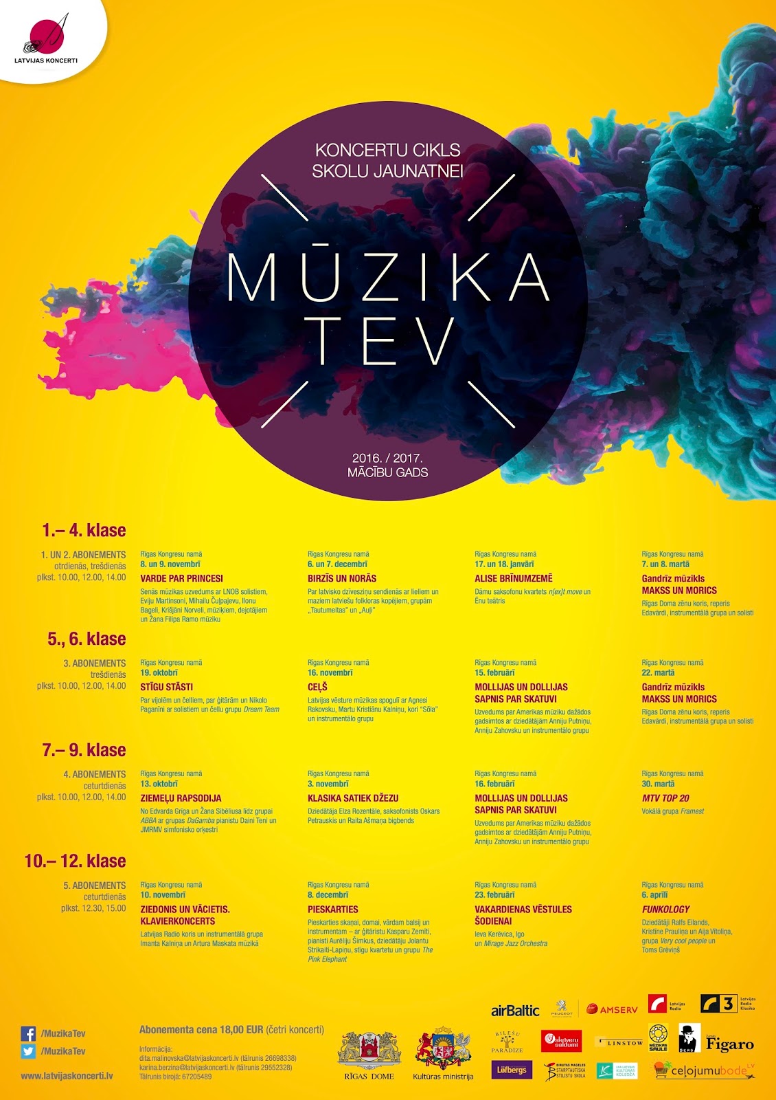 Mūzikas skolotājiem: Koncerti vidusskolēniem