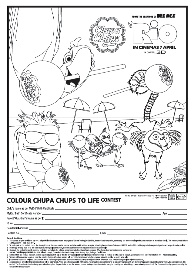 Wansteddy Tales: Coloring contest Chupa Chups!