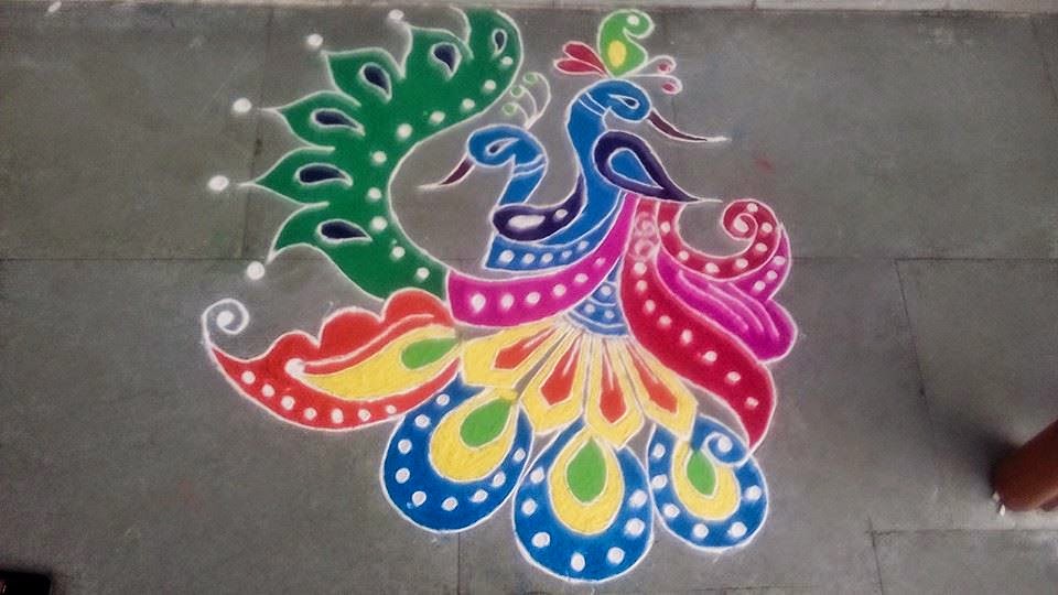 Peacock Rangoli Designs