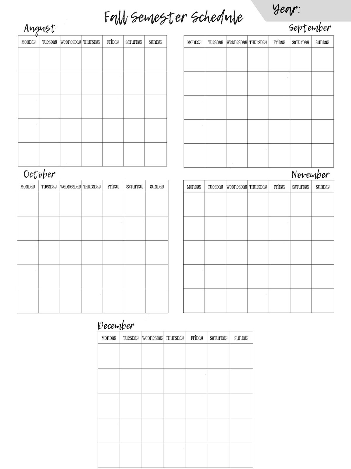 A Simple Semester Study Schedule - The Legal Duchess