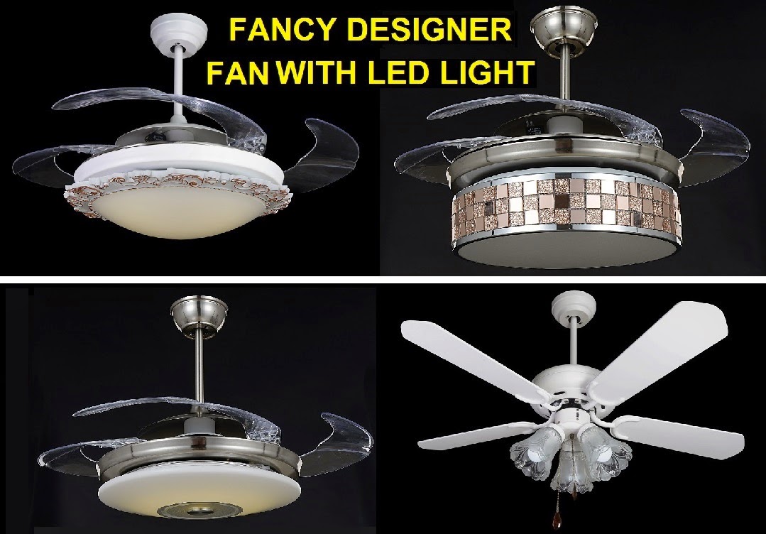 INTERIORS FAN WITH LED LIGHT, LUXURY CEILING FAN, SUNCA RECHARGEABLE ...