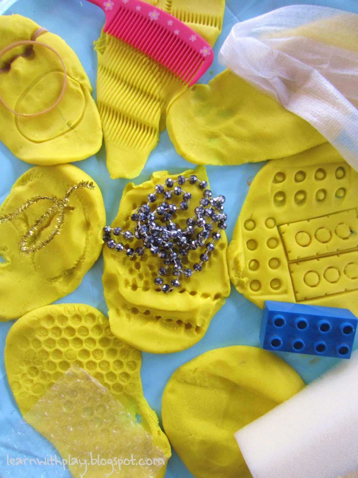 Learn with Play at Home: Playdough Imprints. Texture and Pattern ...