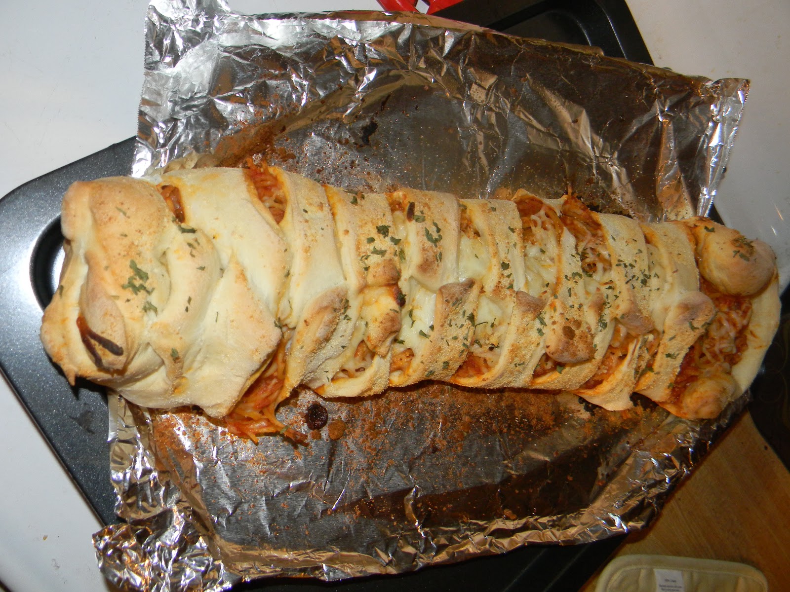Growing to Four: Baked Spaghetti Bread