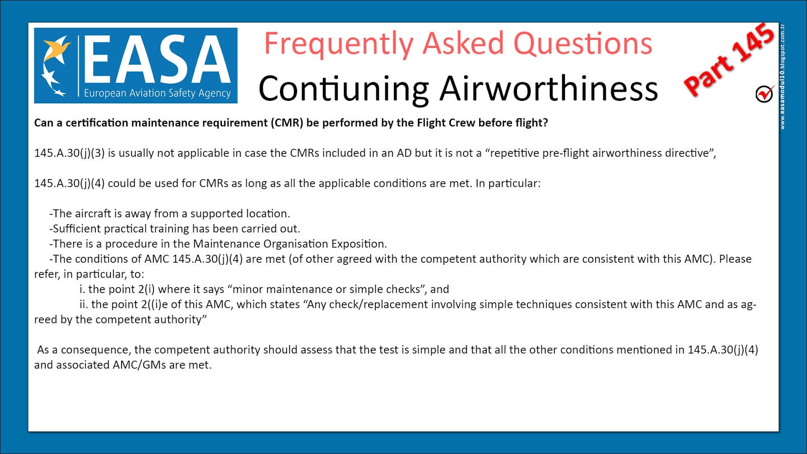 Aviation Legislation: EASA Part 145 Frequently Asked Questions