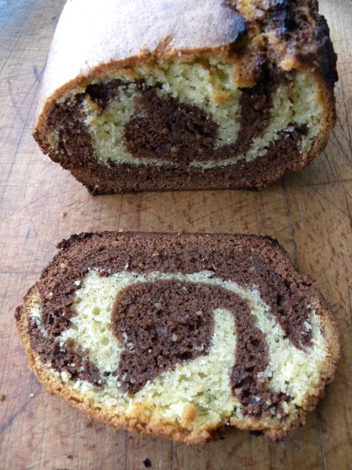 Vadrouilles gourmandes : Cake marbré façon savane au pralin