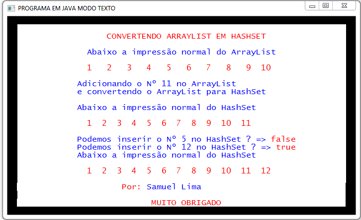 Samuel Lima - Programador C/C++/Java: Convertendo ArrayList em HashSet