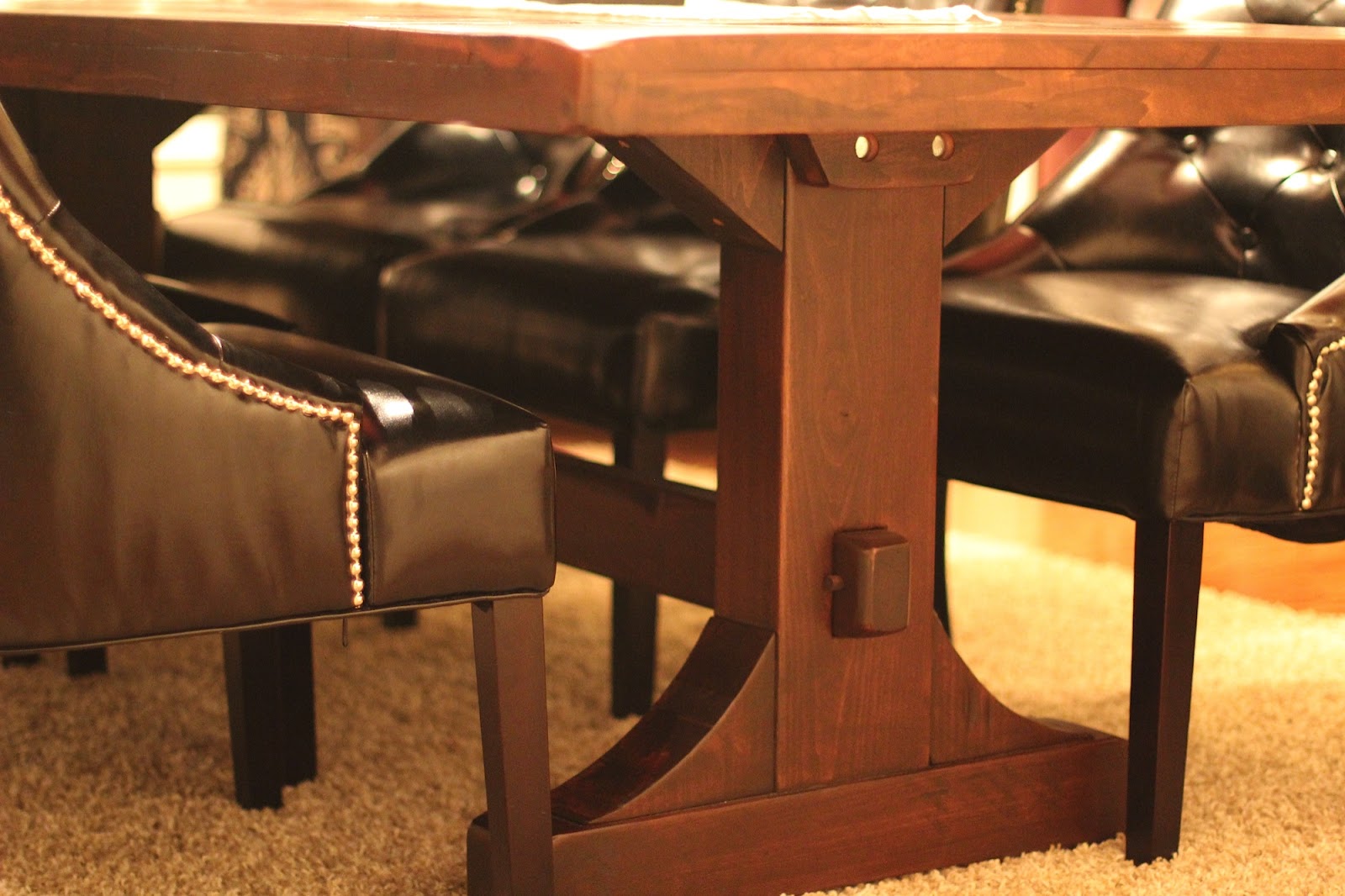 "The Emerson" Rustic, Distressed Trestle Dining Table | Rustic Trades ...