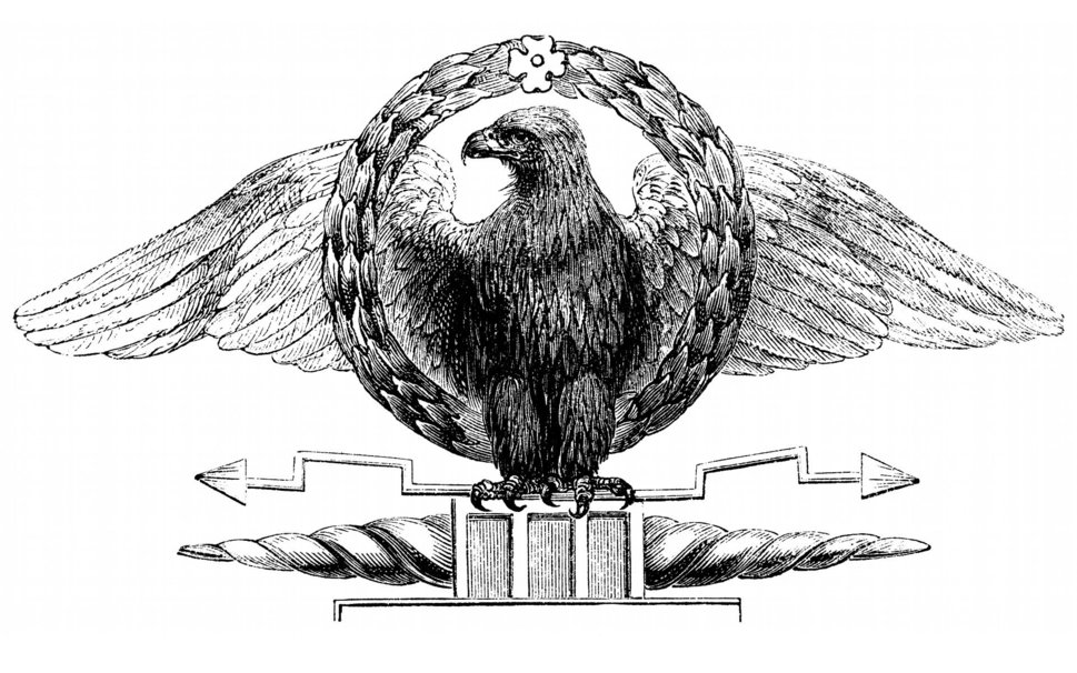 Aquila Romana: What is the significance/name of the bent spears/polls ...