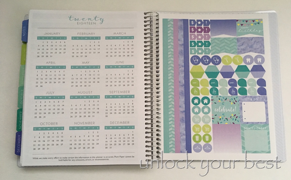 Unlock Your Best: Unboxing my new Plum Paper Planner 2017 with a full ...