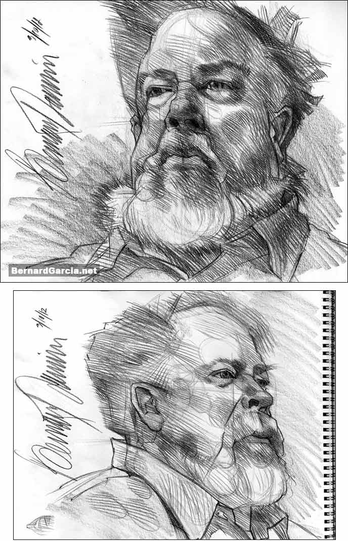 Drawing and Sketching by Artist Bernard Garcia: Portrait Drawing: White ...