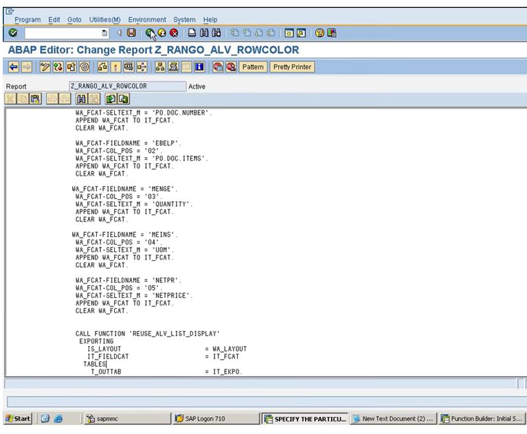 SAP: Working with ALV ROW COLOR