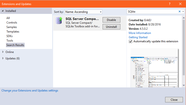 HodentekMSSS: SQLite using Visual Studio Community 2015 Update 3