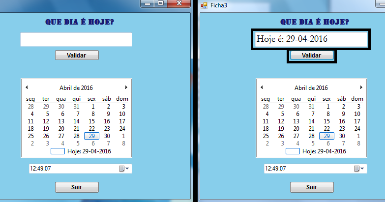 Aplicações Informáticas: Calendário - Visual Basic