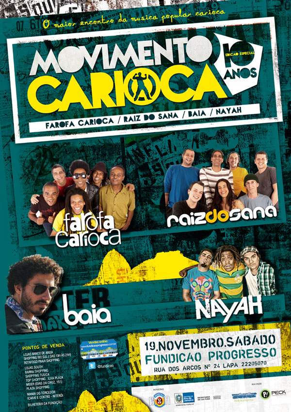 Peck Produções e Eventos: MOVIMENTO CARIOCA: Farofa Carioca, Raiz do ...