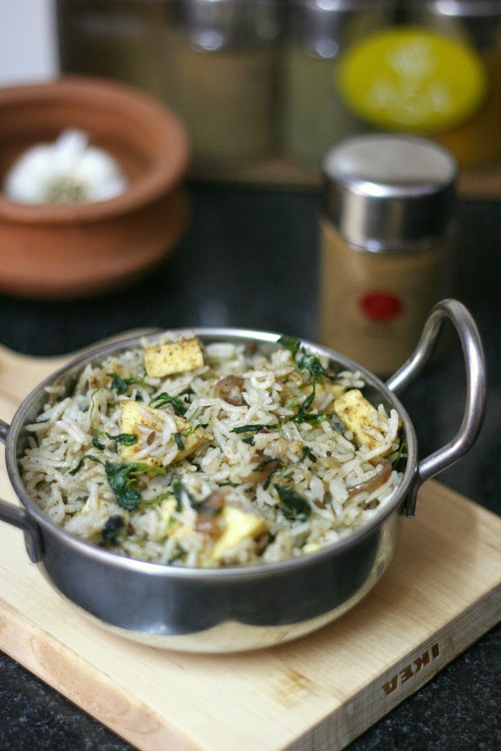 Nan's yum-yums!: Methi Paneer Pulav | Fenugreek Leaves and Cottage ...