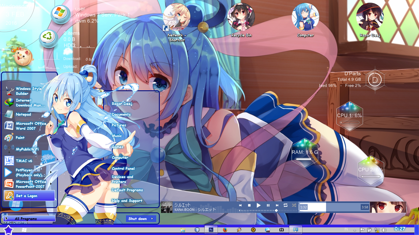 Konosuba (Kono Subarashii Sekai ni Shukufuku wo!) Theme WIN 7 - Animansia