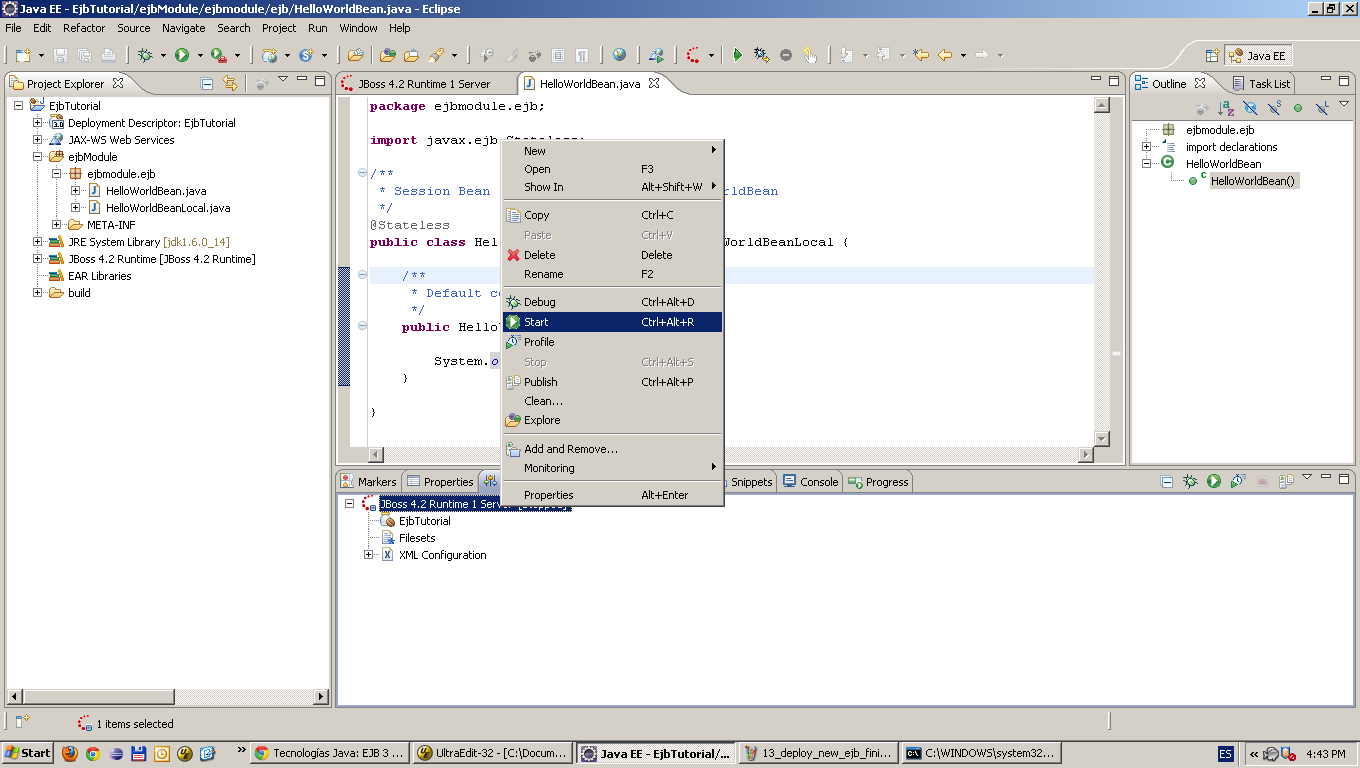 Java Frameworks & APIs: EJB - Configuración Eclipse + JBoss + EJB3