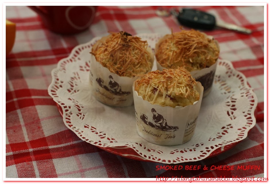 it all started with his birthday: smoked beef and cheese muffin