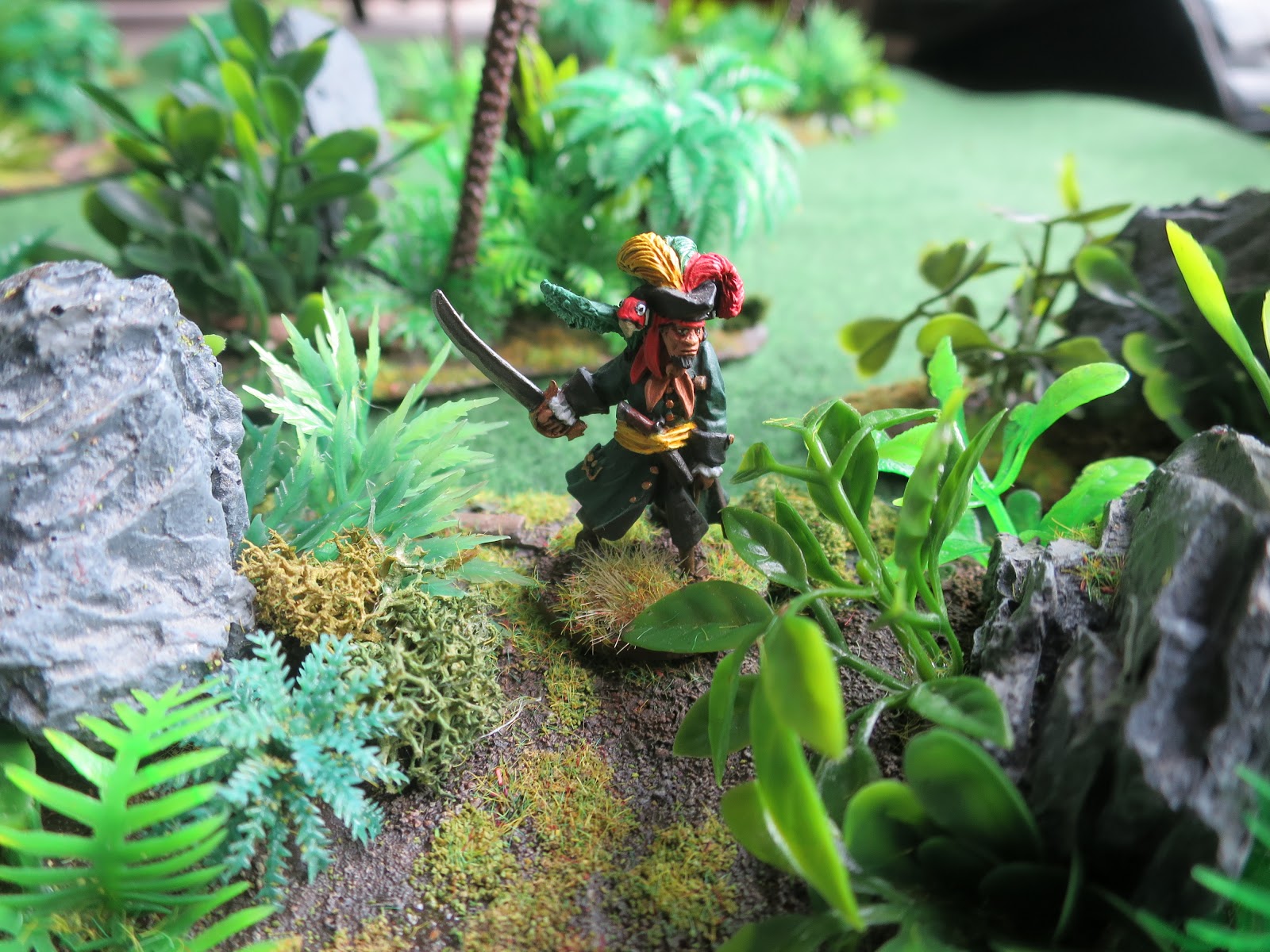 Four Colour Super Minis: Jungle Terrain Work In Progress
