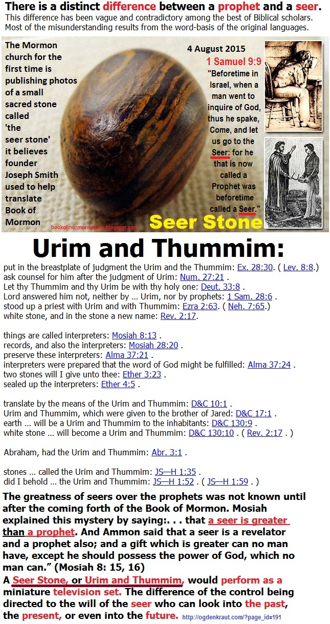 Book of Mormon Speaks from the Dust: Seer Stone or Urim and Thummim