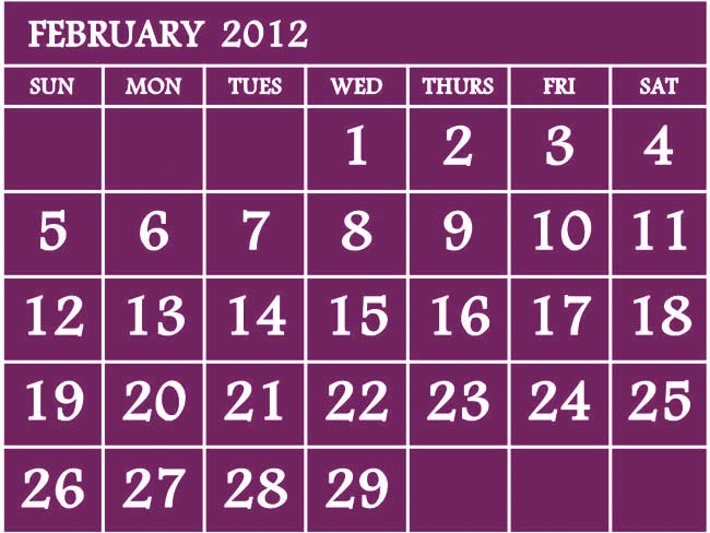 Nevenkitis: Printable February 2012 calendar free