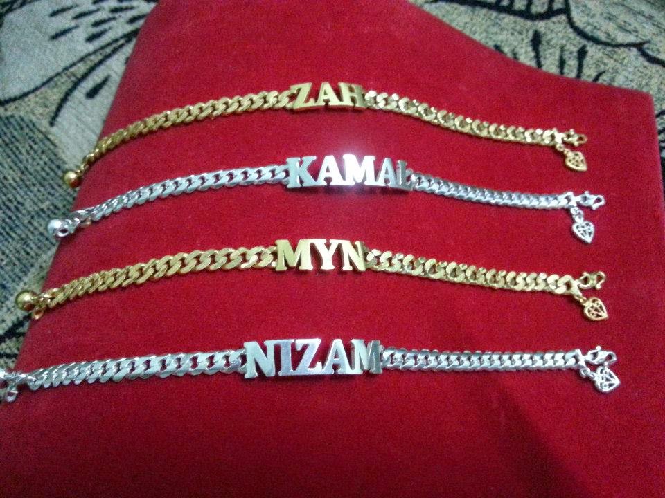 EMAS KOREA MURAH: RANTAI TANGAN UKIRAN NAMA