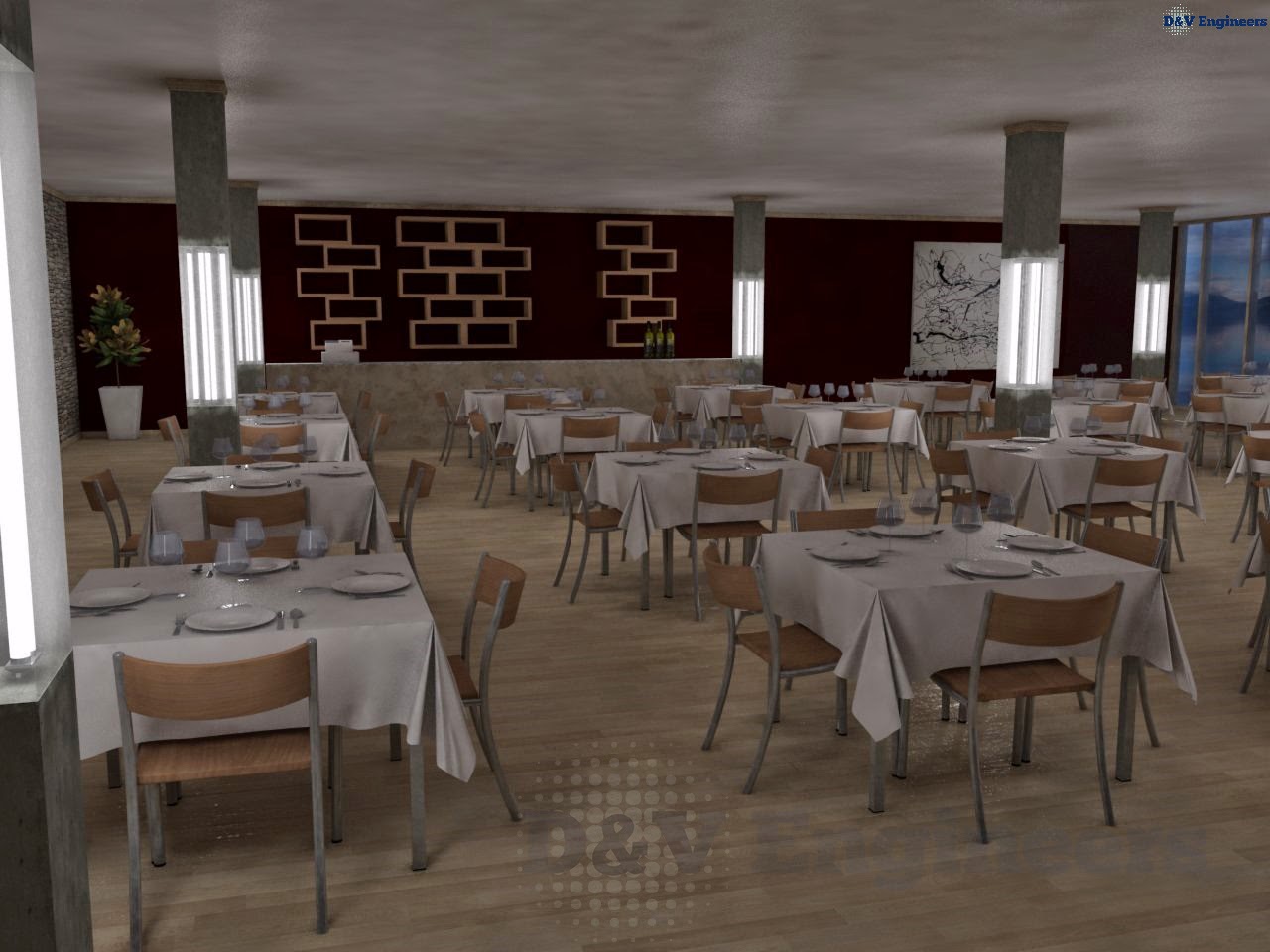 D&V Engineers: Vicenç. Render Restaurante