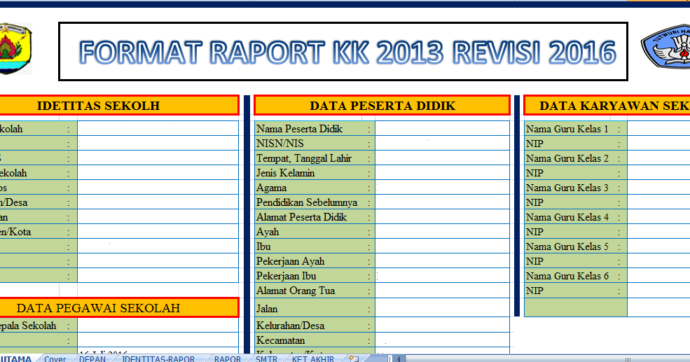 Raport Kurikulum 2013 SD/MI Edisi Revisi 2016 Plus Petunjuk Pengisian ...