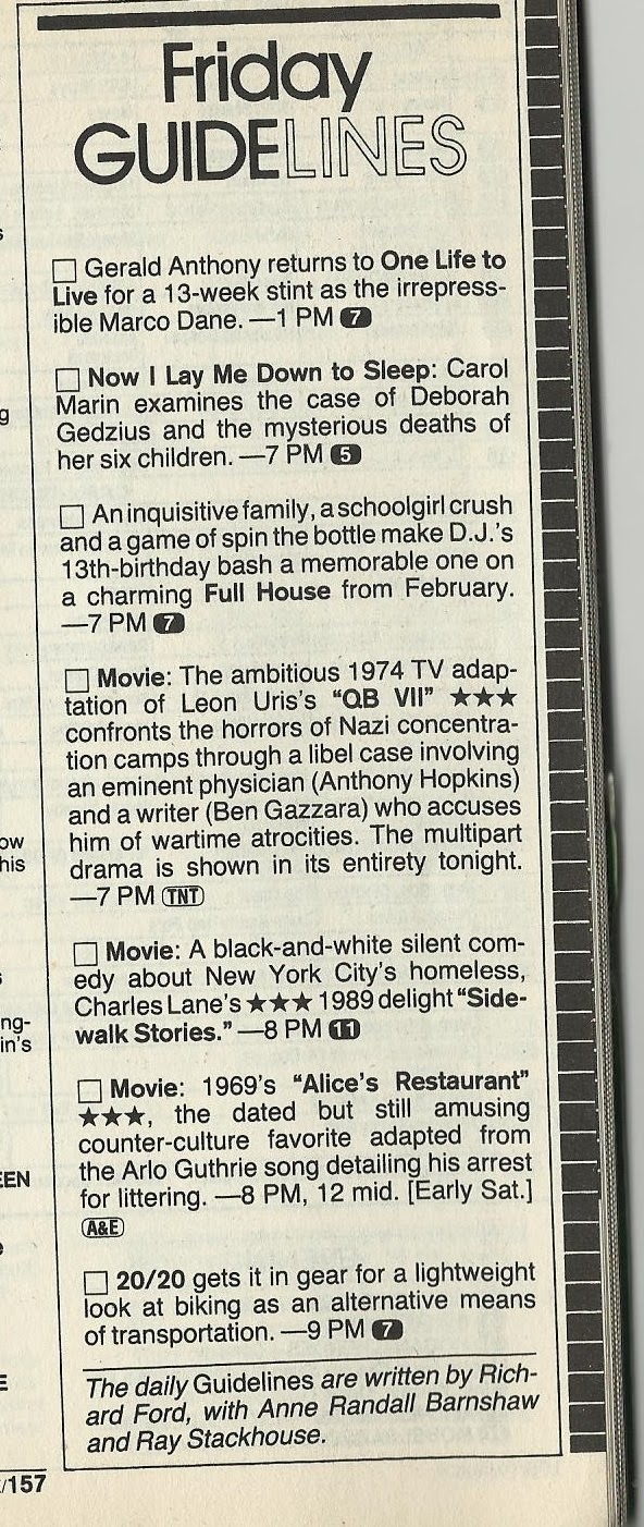 The TV Guide Historian: Friday Guidelines