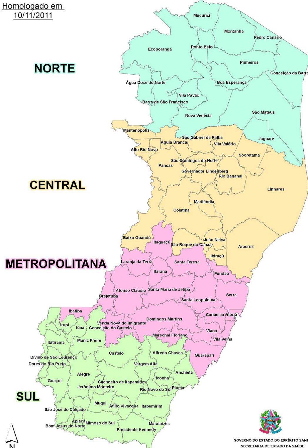 Mapa Regional do Espírito Santo - Doc Press™