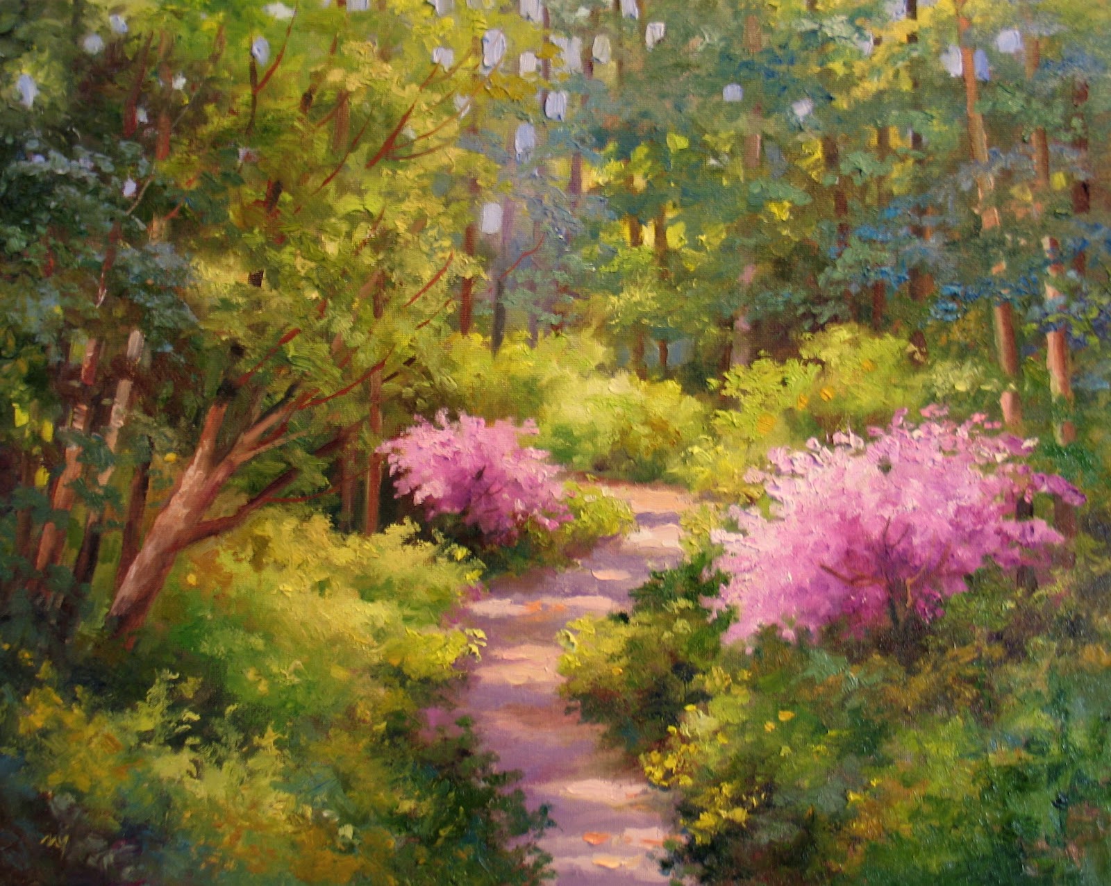 Nel's Everyday Painting: Spring Garden Walk - SOLD