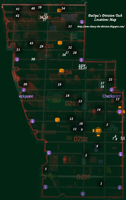 The Division: Division Tech Locations Map