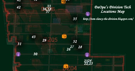 The Division: Division Tech Locations Map