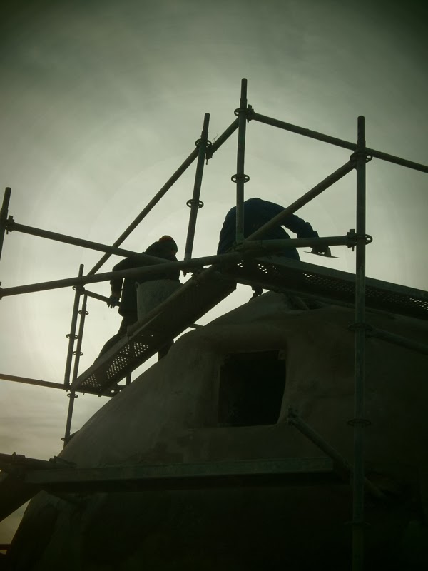 Último revoco con hidróxido de cal y marmolina.