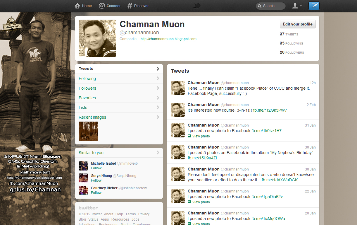 Twitter shows its new profile - ChamnanMuon.com